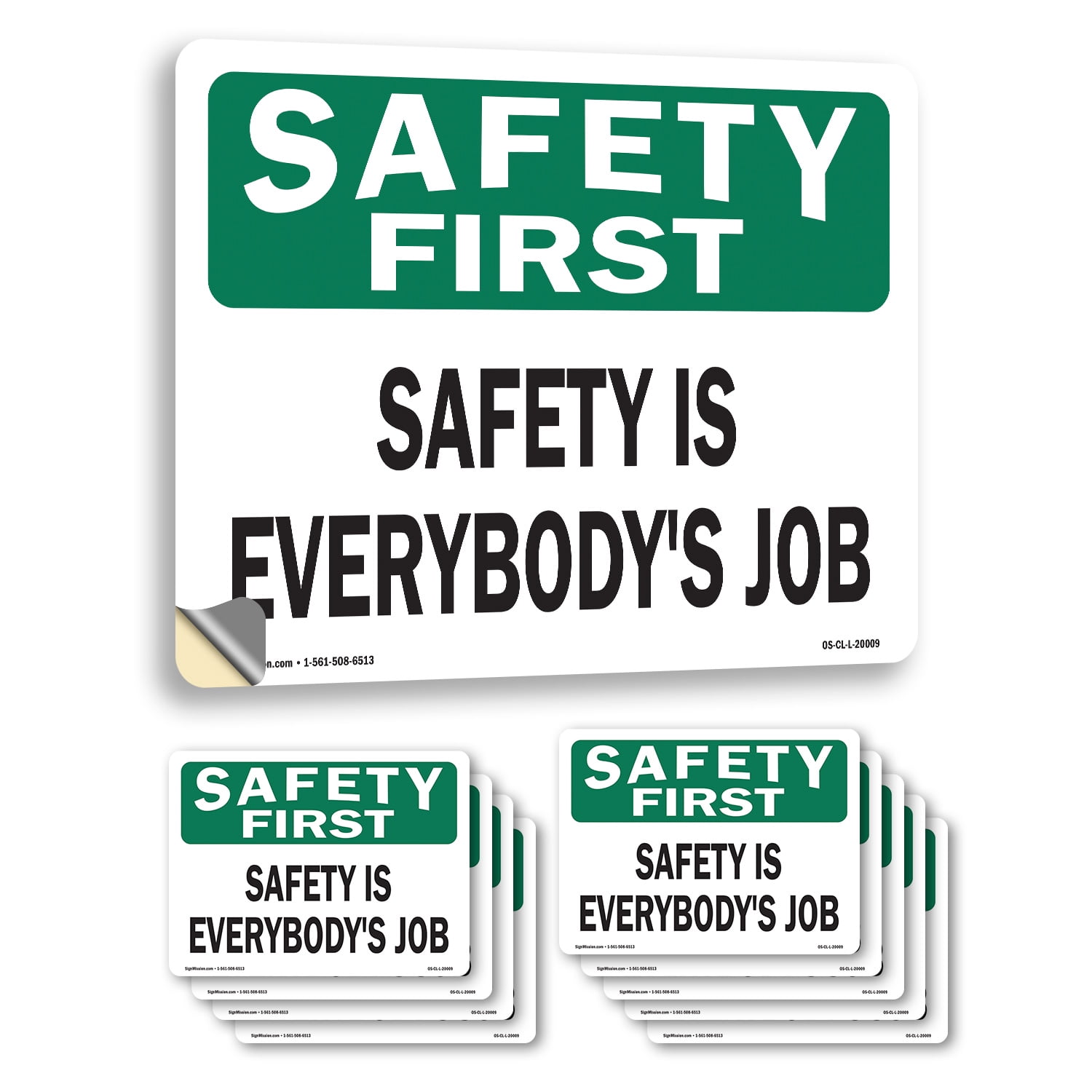 Safety Is Everybody's Job OSHA Safety First Vinyl Decal Label 7 Inch x ...