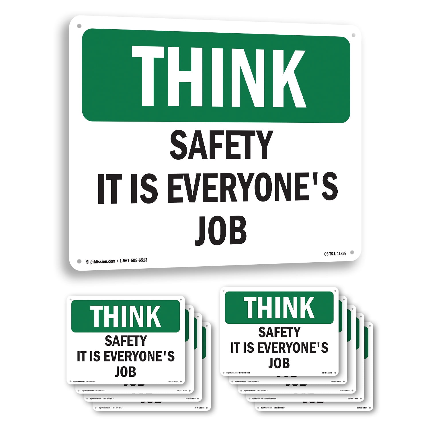 Safety It Is Everyone's Job OSHA Think Aluminum Sign 24 Inch x 18 Inch ...