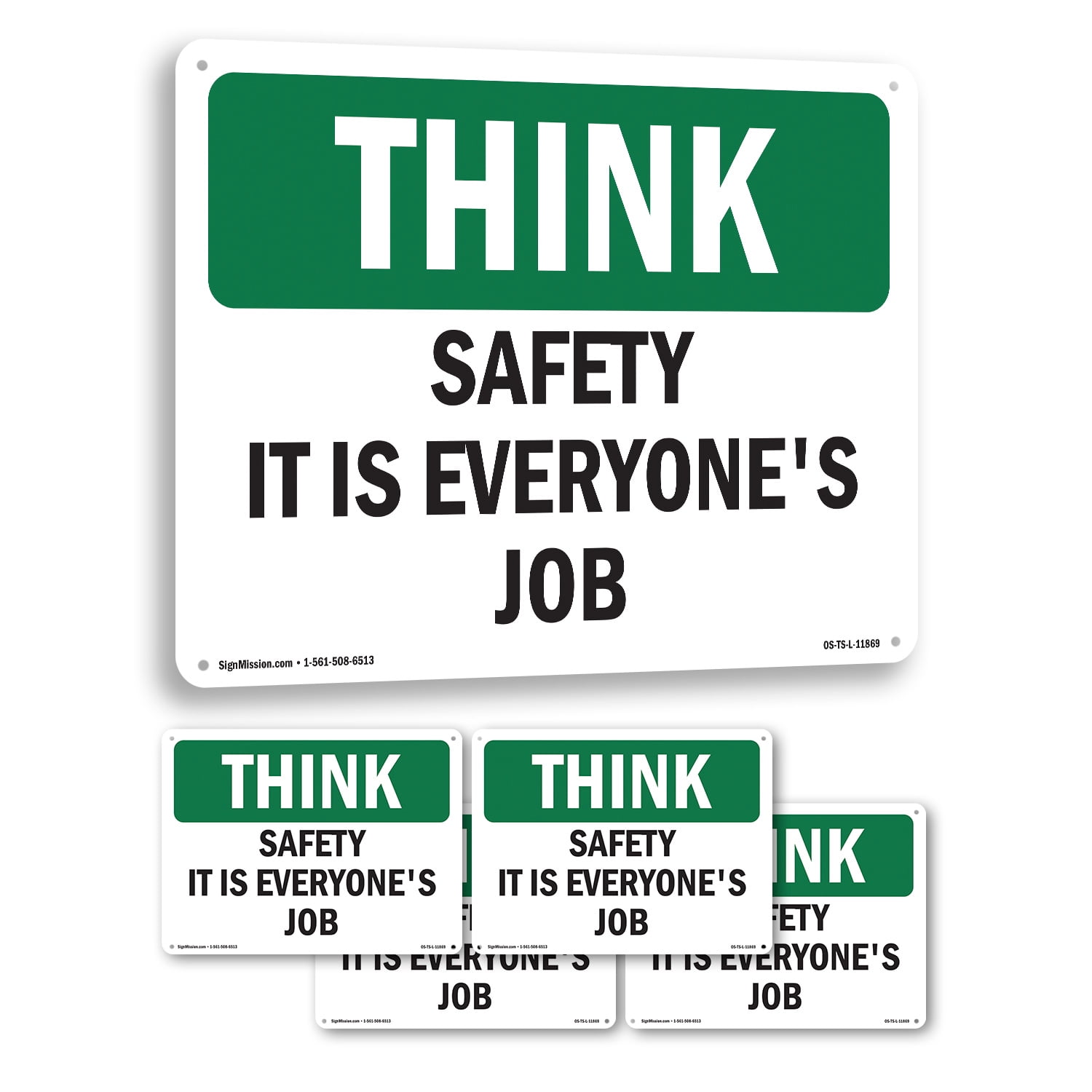 Safety It Is Everyone's Job OSHA Think Rigid Plastic Sign 24 Inch x 18 ...