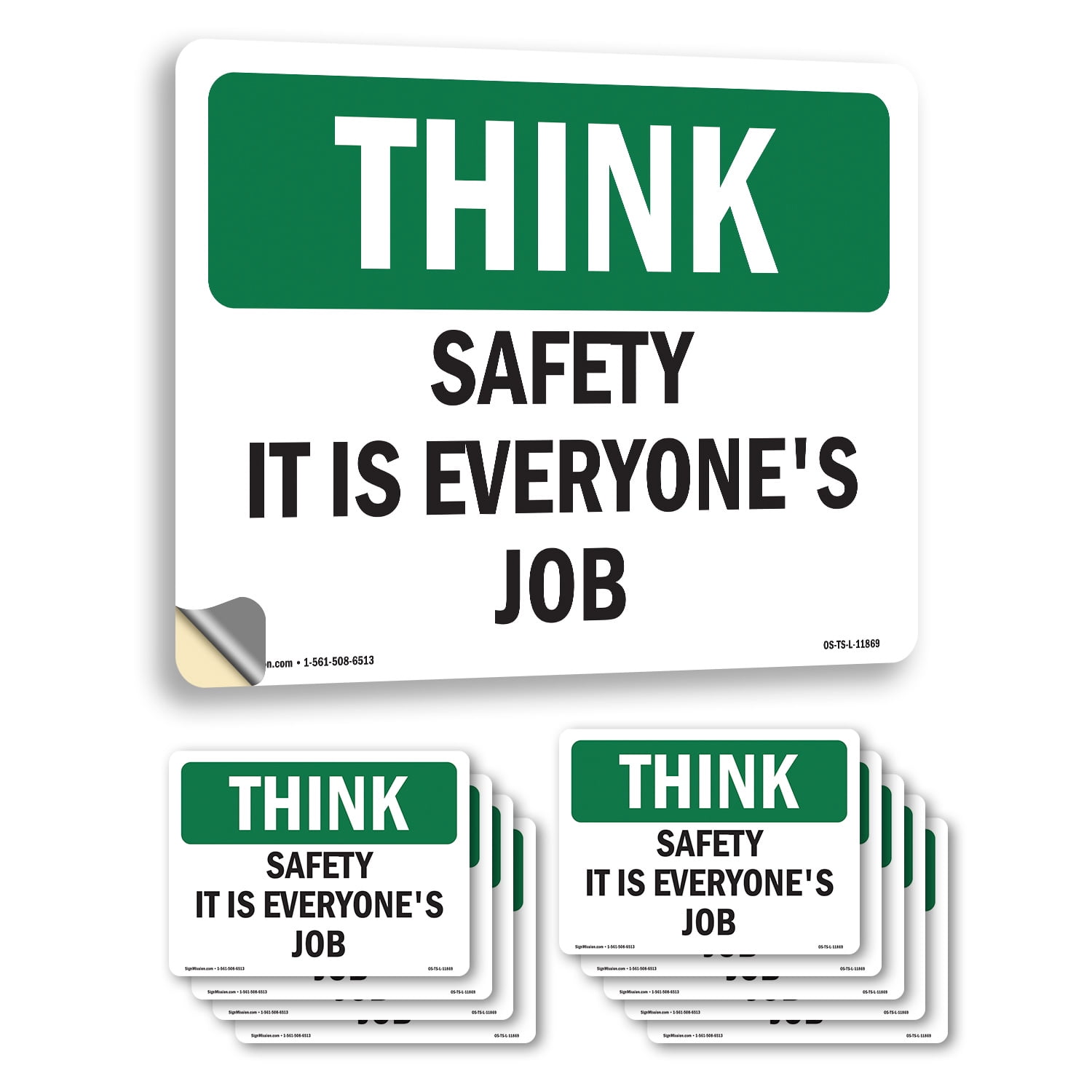 Safety It Is Everyone's Job OSHA Think Vinyl Decal Label 24 Inch x 18 ...