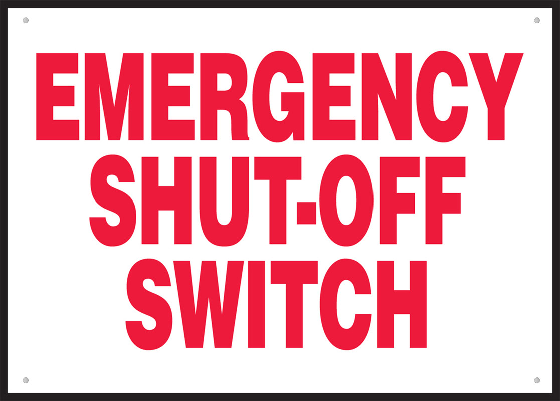 Safety Label Emergency Shut Off Switch For House 12" X 8" Yard Sign ...