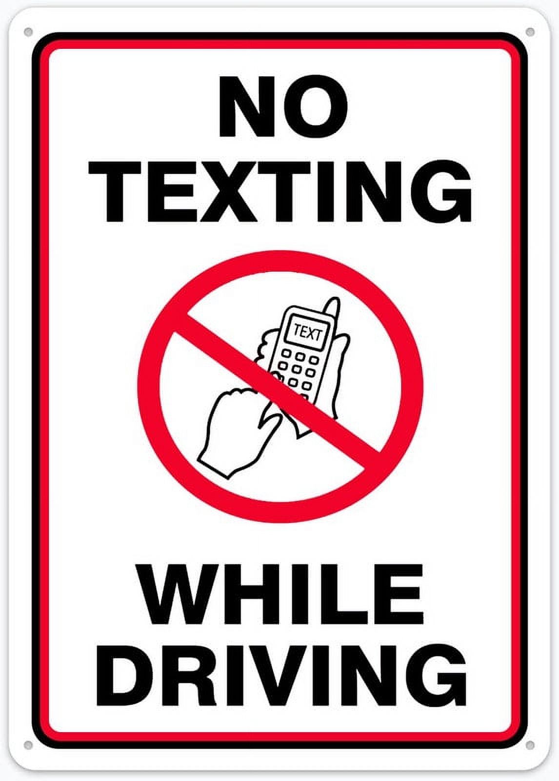 Safety Label No Texting While Driving Sign 12 X 8 Inches Rust Free ...