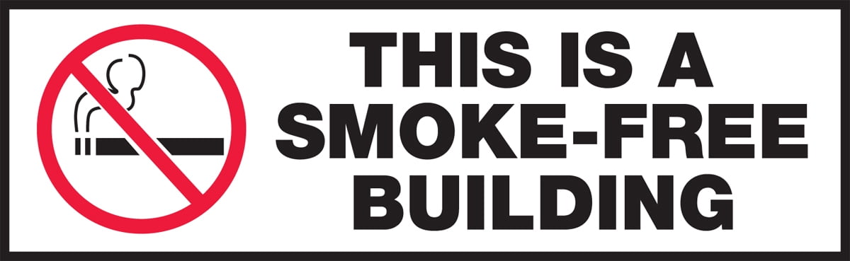 Safety Label This Is A Smoke Free Building Sign, Self Adhesive Sign For ...