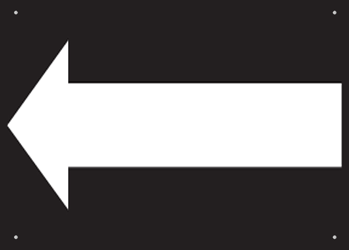Safety Label White Arrow On Black Outdoor Metal Sign - 12 X 8 Metal ...