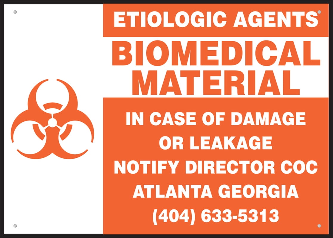 Safety Labels Etiologic Agents Biomedical Material In Case Of Damage ...