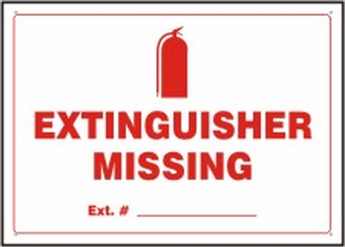 Safety Labels Extinguisher Missing Ext Metal 12X8 Inch Rust Free ...