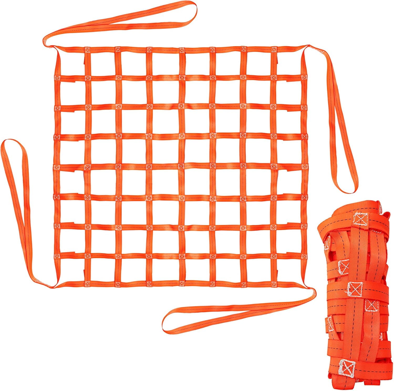 Safety Lifting Net Straps, 3.28'x3.28' Cargo Lifting Net, Flat Nylon ...