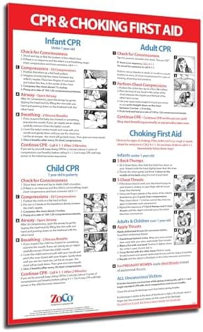 Safety Magnets CPR and Choking Posters for Infant, Child, Adult ...