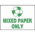 Safety Mixed Paper Only Metal Sign, Recycling Plaque For Home Business ...