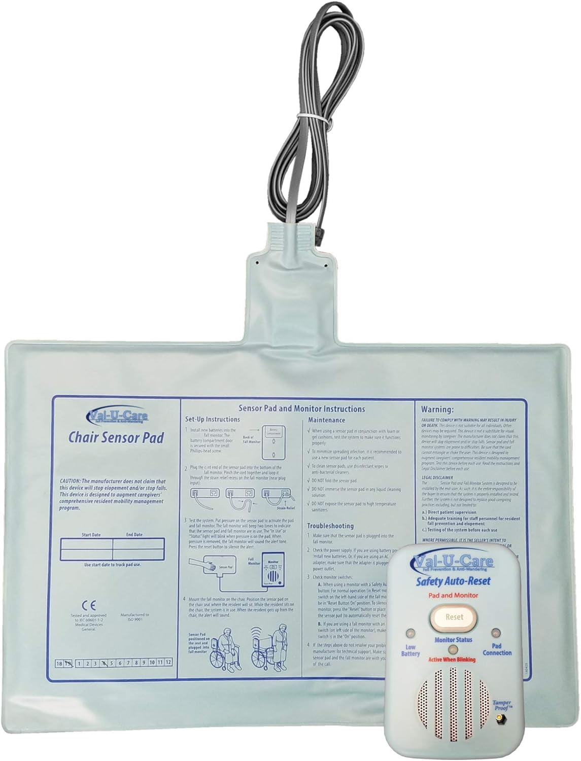 Safety Monitor with Chair exit pad - Know When They get up! - Walmart.com