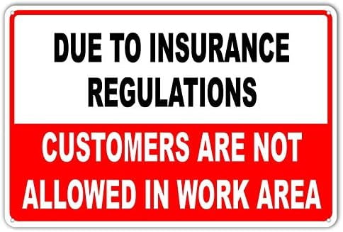 Safety Notice Sign Street Road Warning Due to Insurance Regulations ...