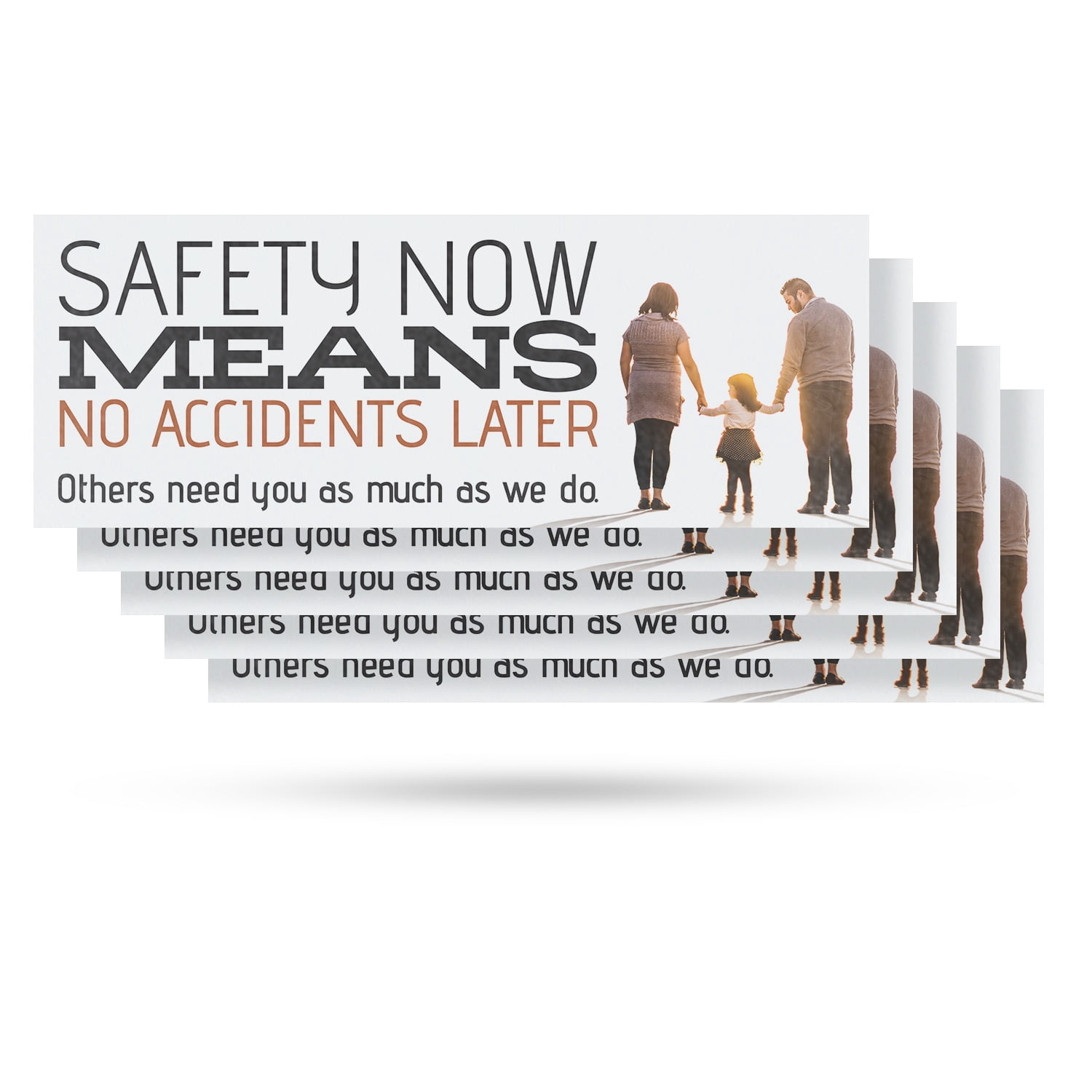 Safety Now Means No Accidents Later Vinyl Decal 5 Pack of 12 Inch x 5 ...