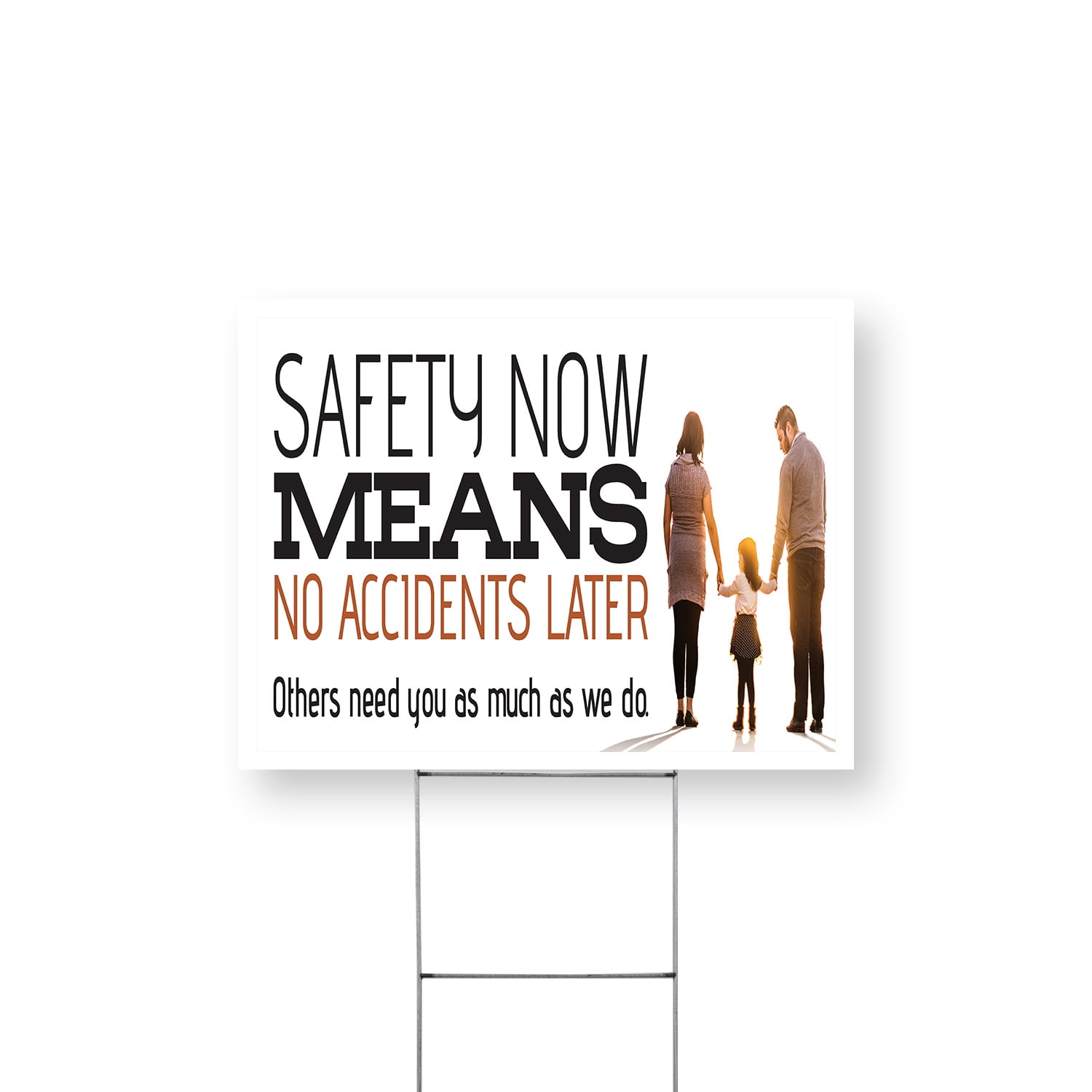 Safety Now Means No Accidents Later Yard Sign 12 Inch x 16 Inch Double ...