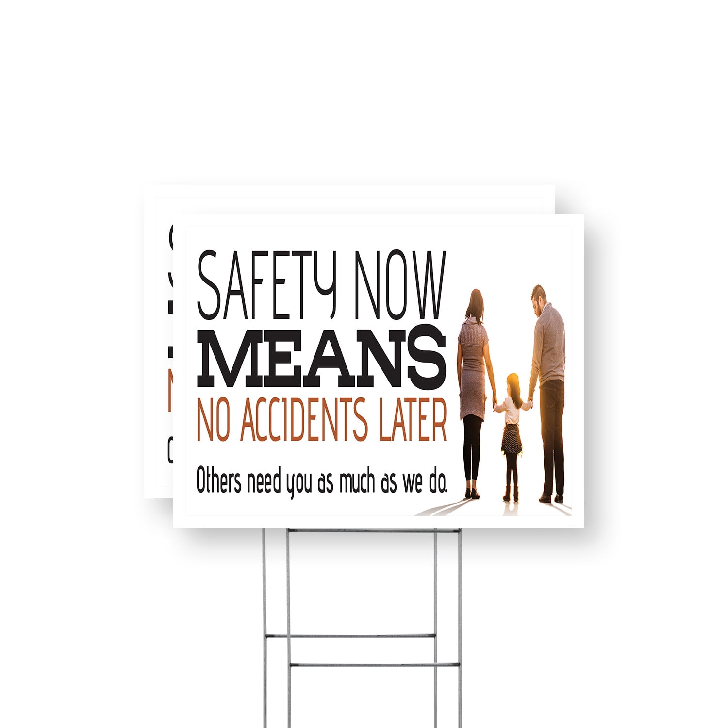 Safety Now Means No Accidents Later Yard Sign 2 Pack of 18 Inch x 24 ...