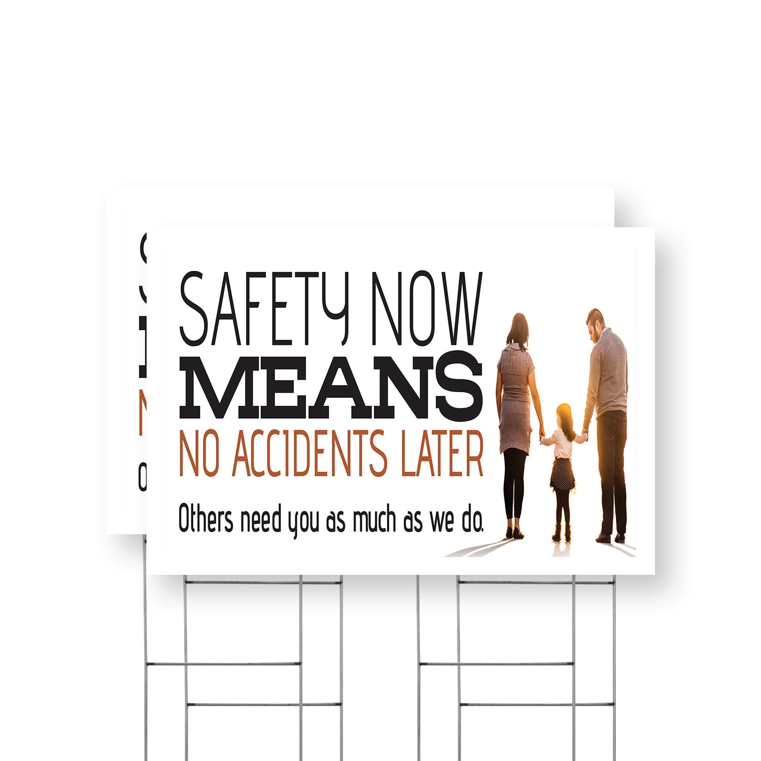 Safety Now Means No Accidents Later Yard Sign 2 Pack of 24 Inch x 36 ...