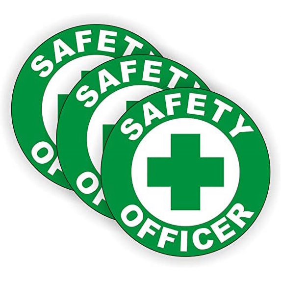 Safety Officer Hard Hat Sticker / Helmet Decal Label Lunch Tool Box ...