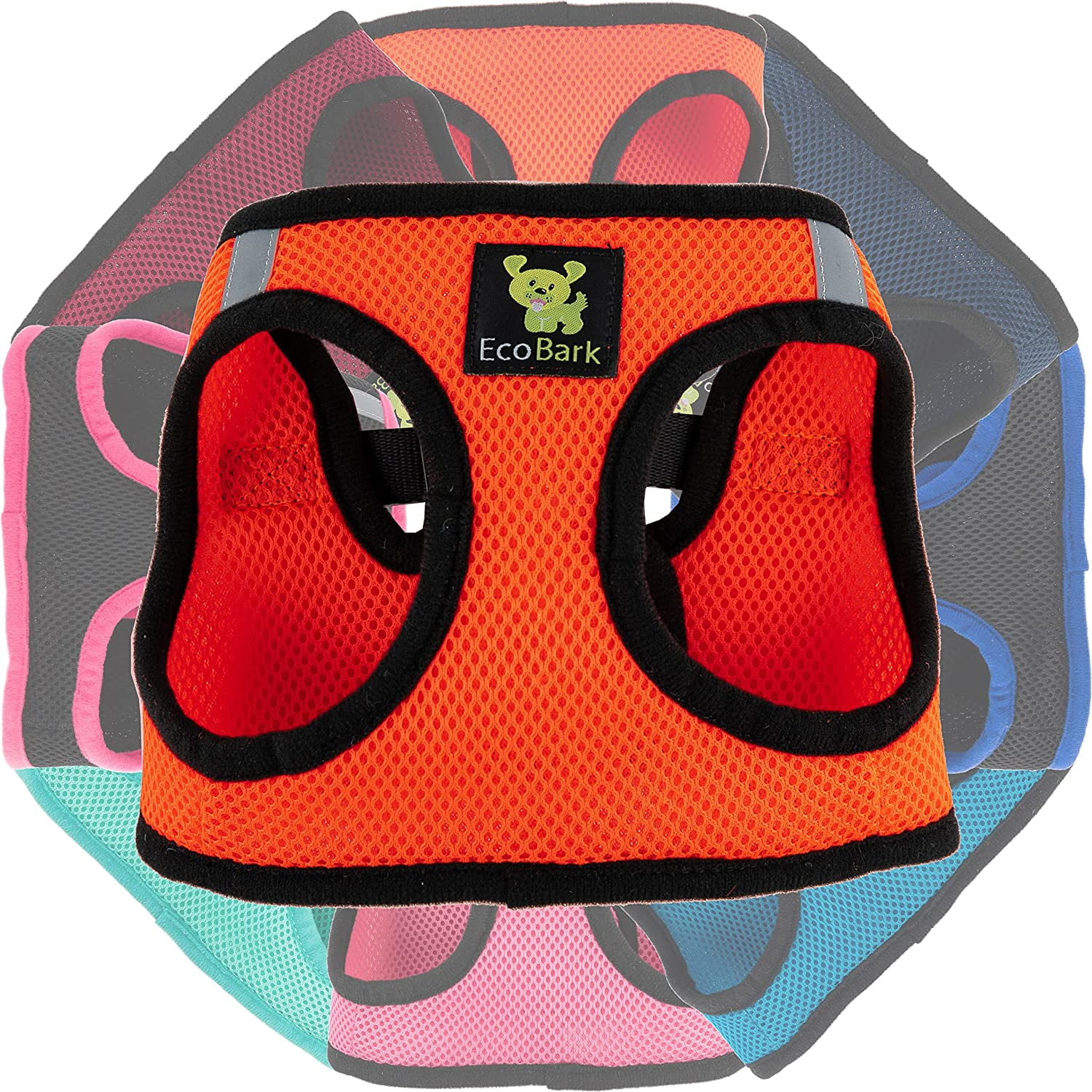 Safety Orange Dog Harness Sport EcoBark Step-In Rapid Fastener Dog Vest ...