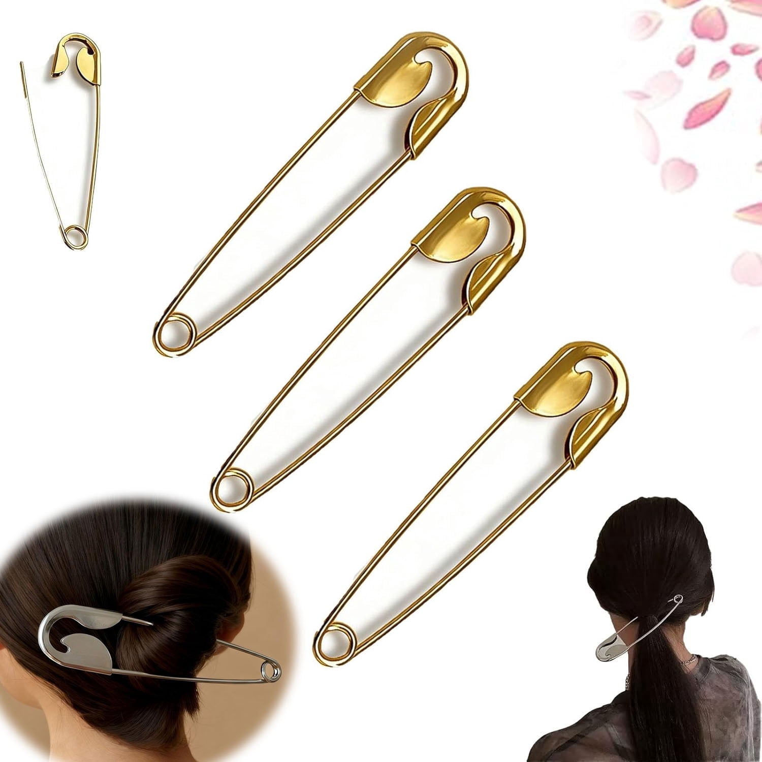 Safety Pin Hair Kit, Hold Hair Clip Large, Giant Safety Pin Hair Clip ...