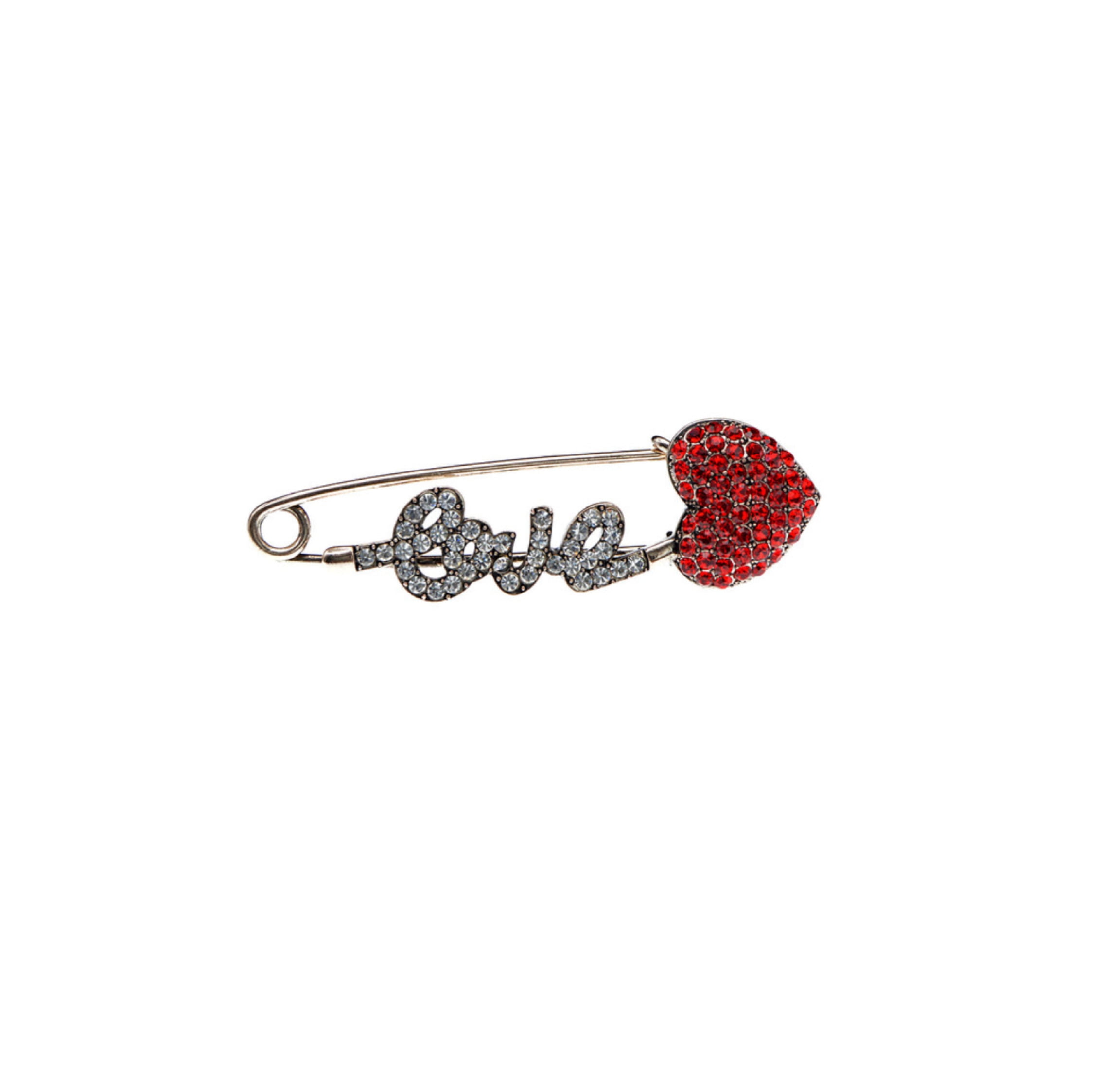 Safety Pin Love Heart Brooch - Walmart.com
