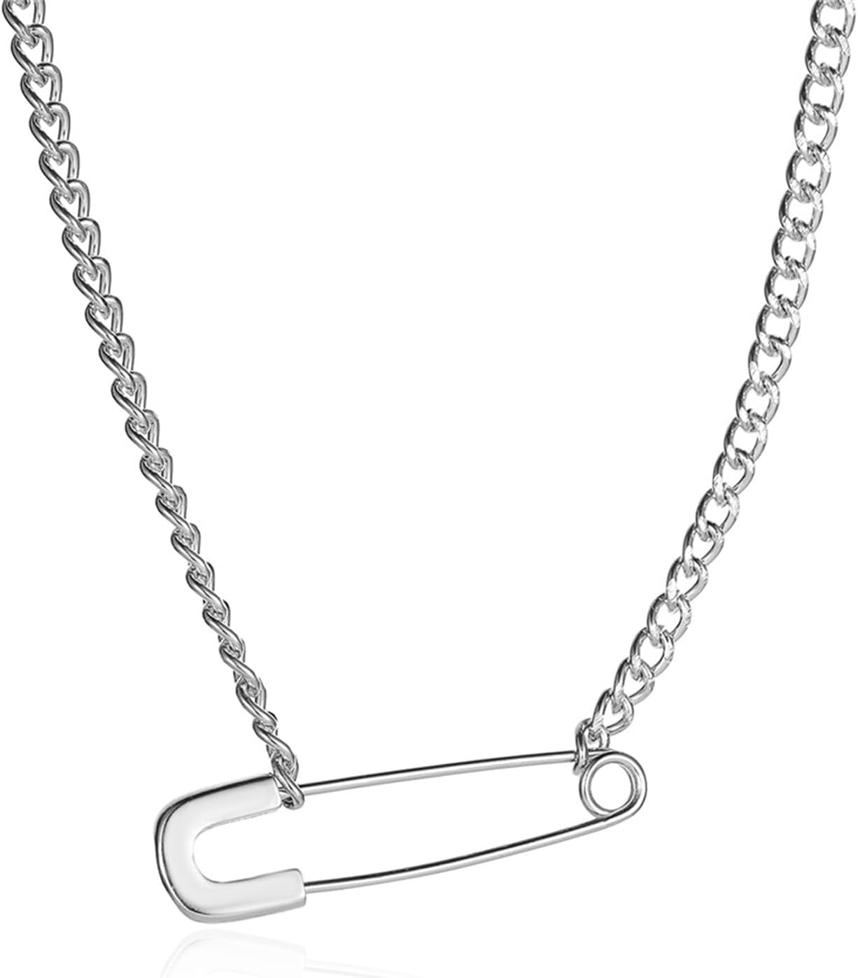 Safety Pin Pendant Necklace Gold Silver Plated Punk Personalized ...
