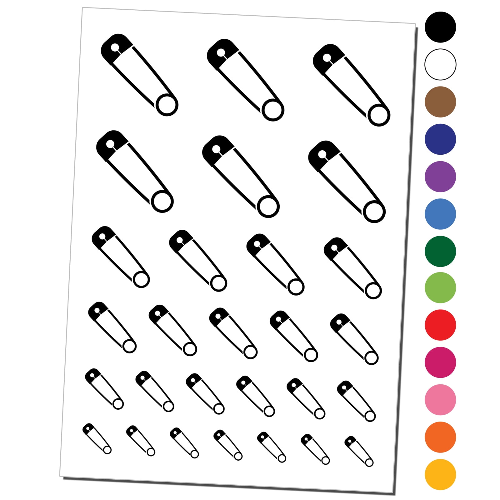 Safety Pin Water Resistant Temporary Tattoo Set Fake Body Art ...