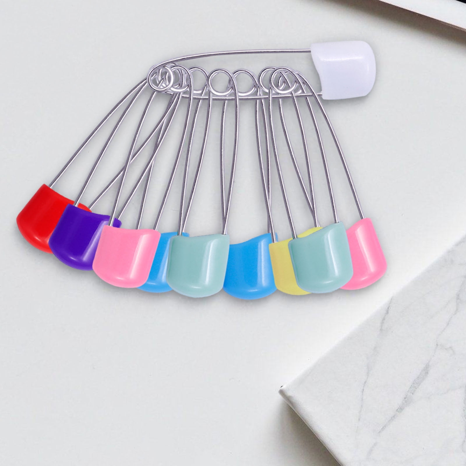 Safety Pins, 10-Pack Large Stainless Steel Pins with Locking Clasps for ...
