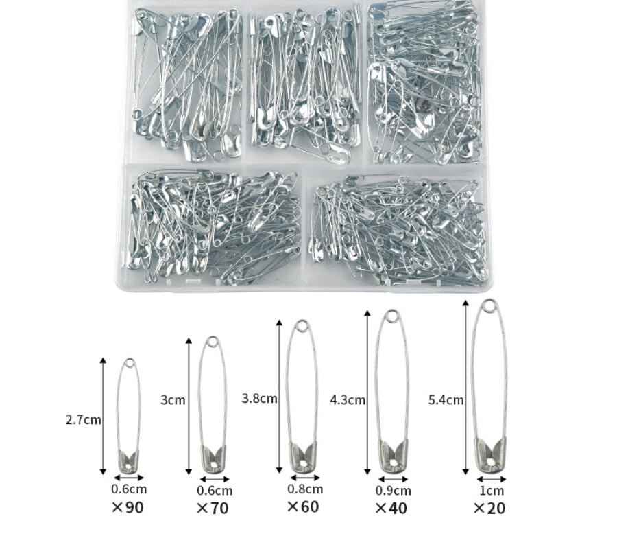 Safety Pins Assorted, many Different Sizes Small and Large Safety Pins ...
