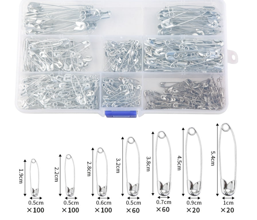 Safety Pins Assorted, many Different Sizes Small and Large Safety Pins, Safety Pins for Clothes ...