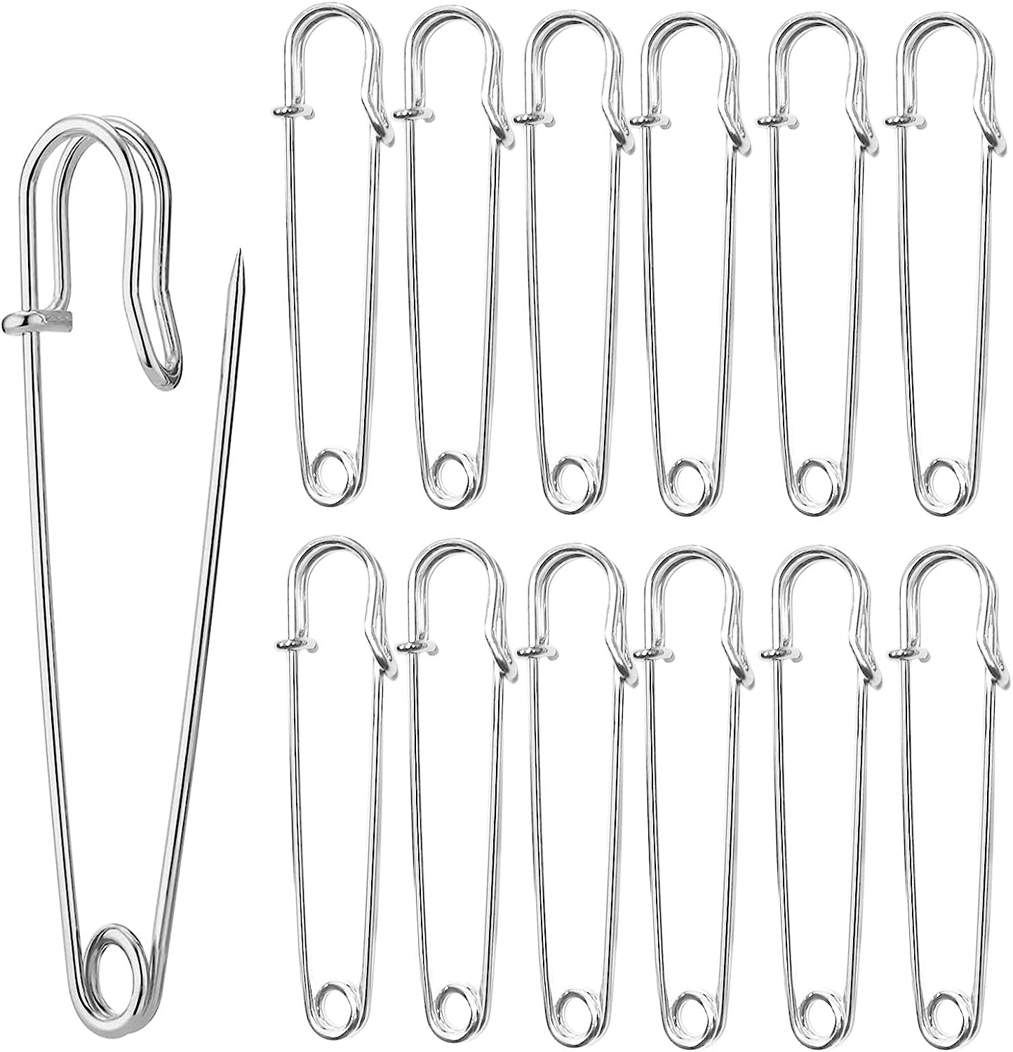 Safety Pins (Upgraded), 3" Large Safety Pins Pack of 30 for Clothes ...