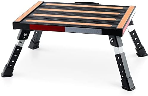 Safety RV Steps, Height Adjustable Folding Platform Step with 17" X 12 ...