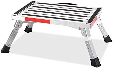 Safety RV Steps, Height Adjustable Folding Platform Step with 17" X 12 ...