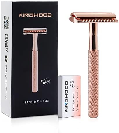Safety Razors for Sensitive Skin,Single Blade Razor with 10 Double Edge ...