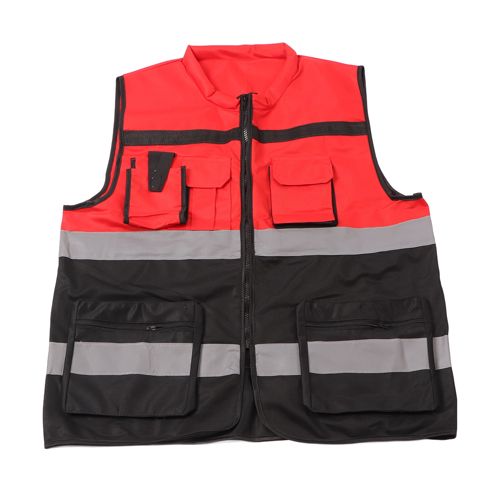 Safety Reflective Work Vest Free Size Red and Black Color Blocking ...