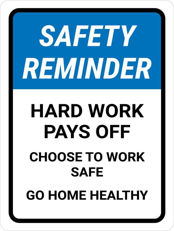 Safety Reminder Hard Work Pays Off Funny Vintage Tin Signs 8 X 12 Inch ...