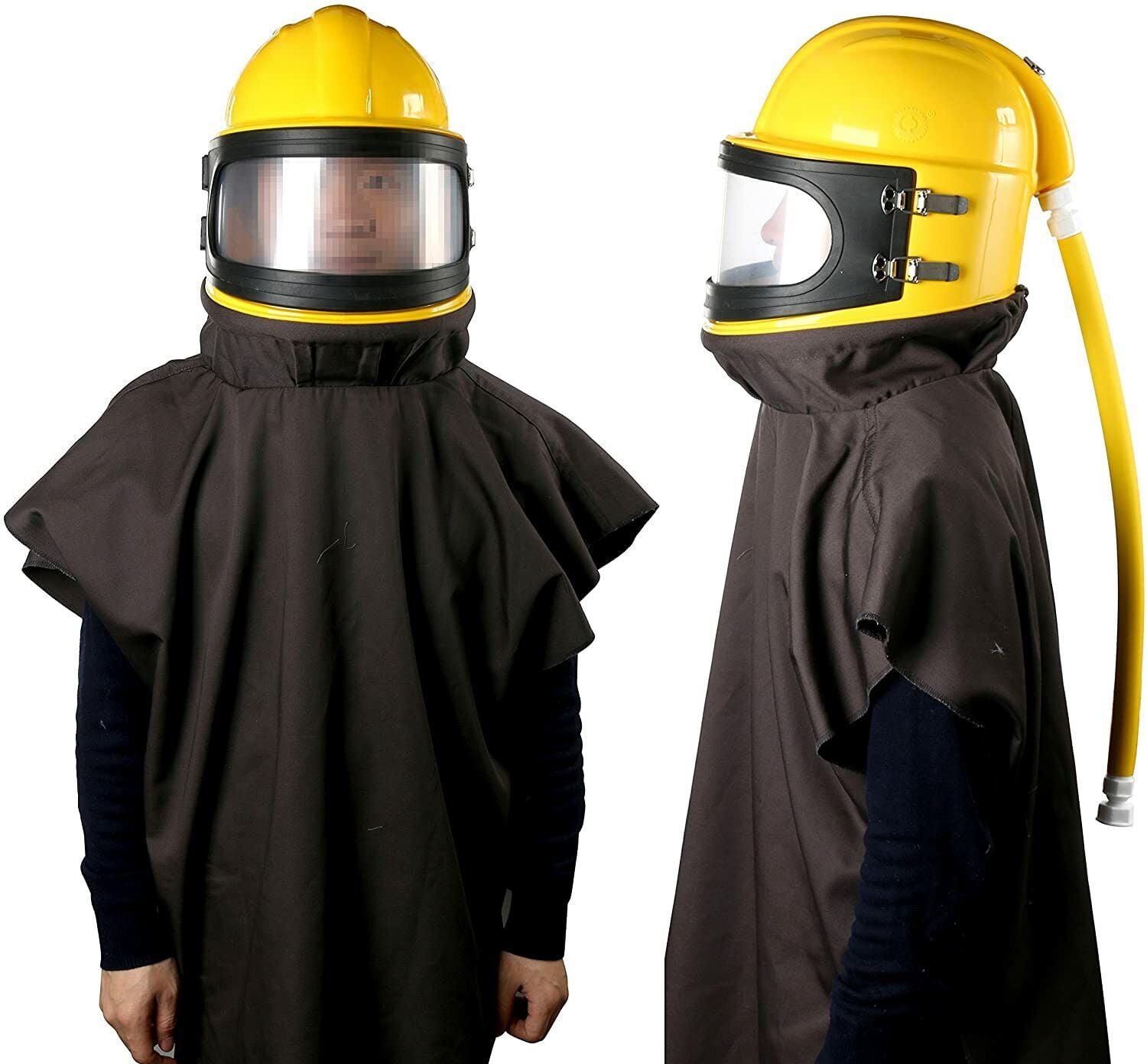 Safety Sandblast Helmet Sandblaster Sandblasting Hood Protector Gear+10 ...