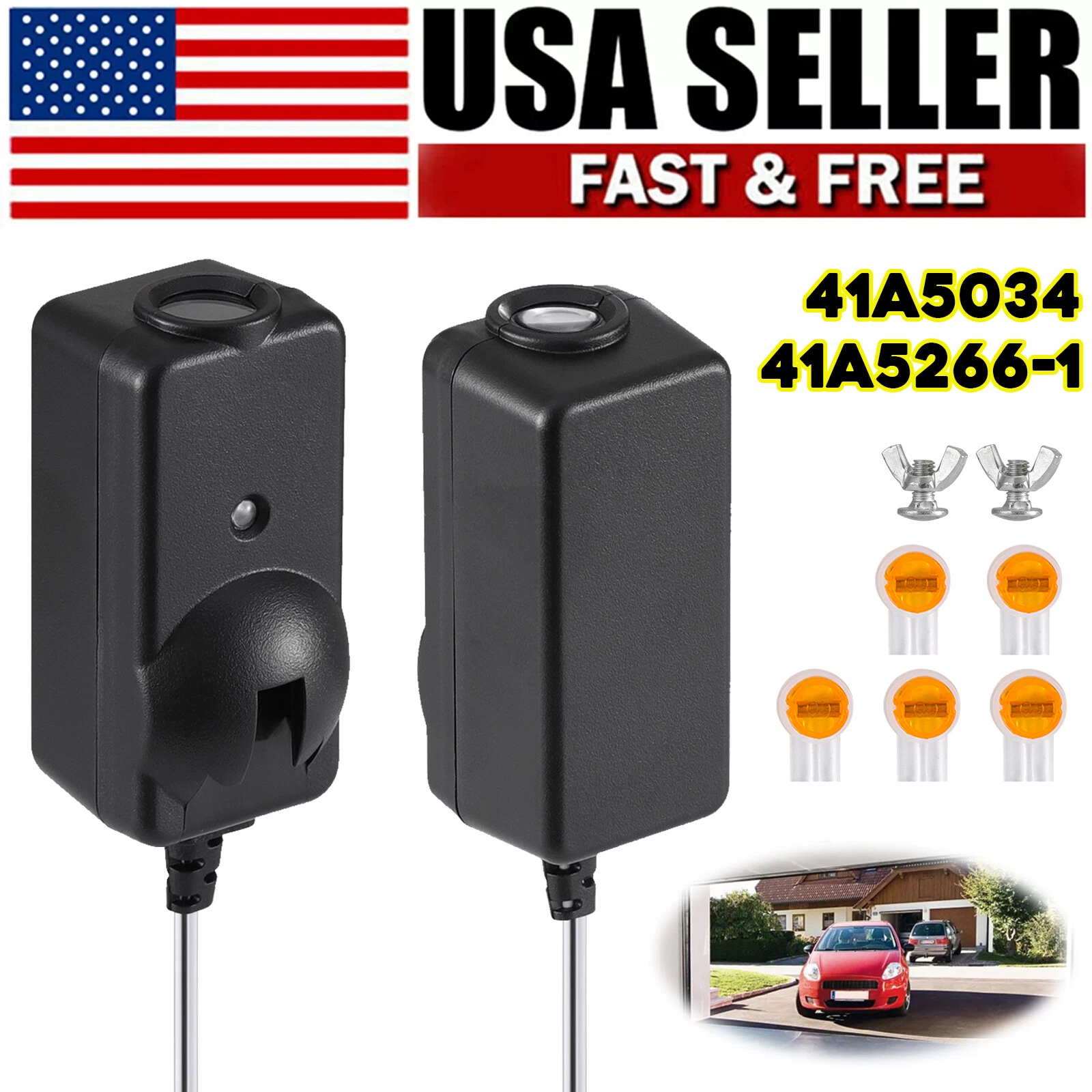 Safety Sensor Beam Eyes Fits 41A5034 Liftmaster Chamberlain Garage Door ...