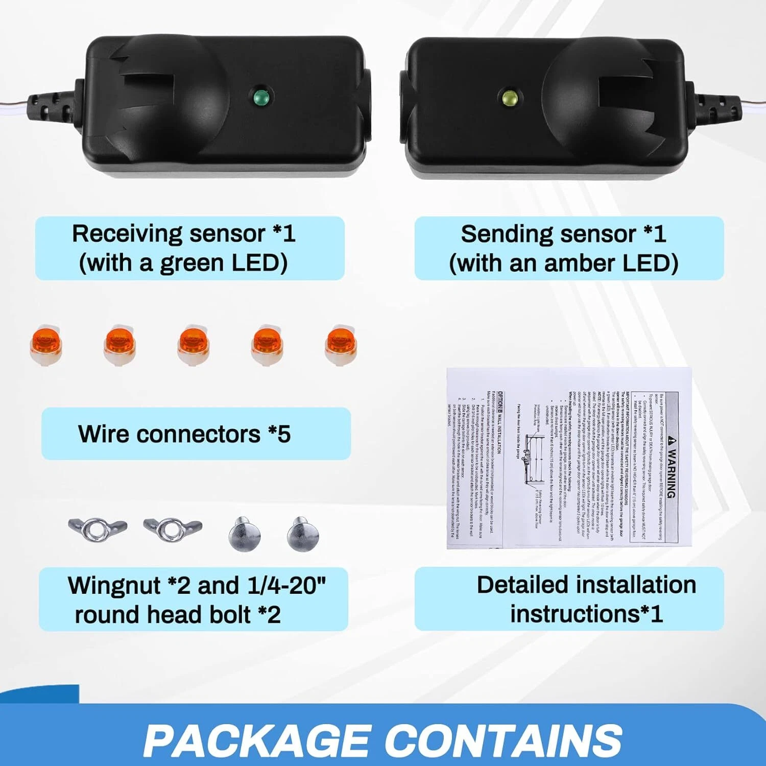 Safety Sensor Kit Fits For 41A5034 Liftmaster Chamberlain Garage Door ...