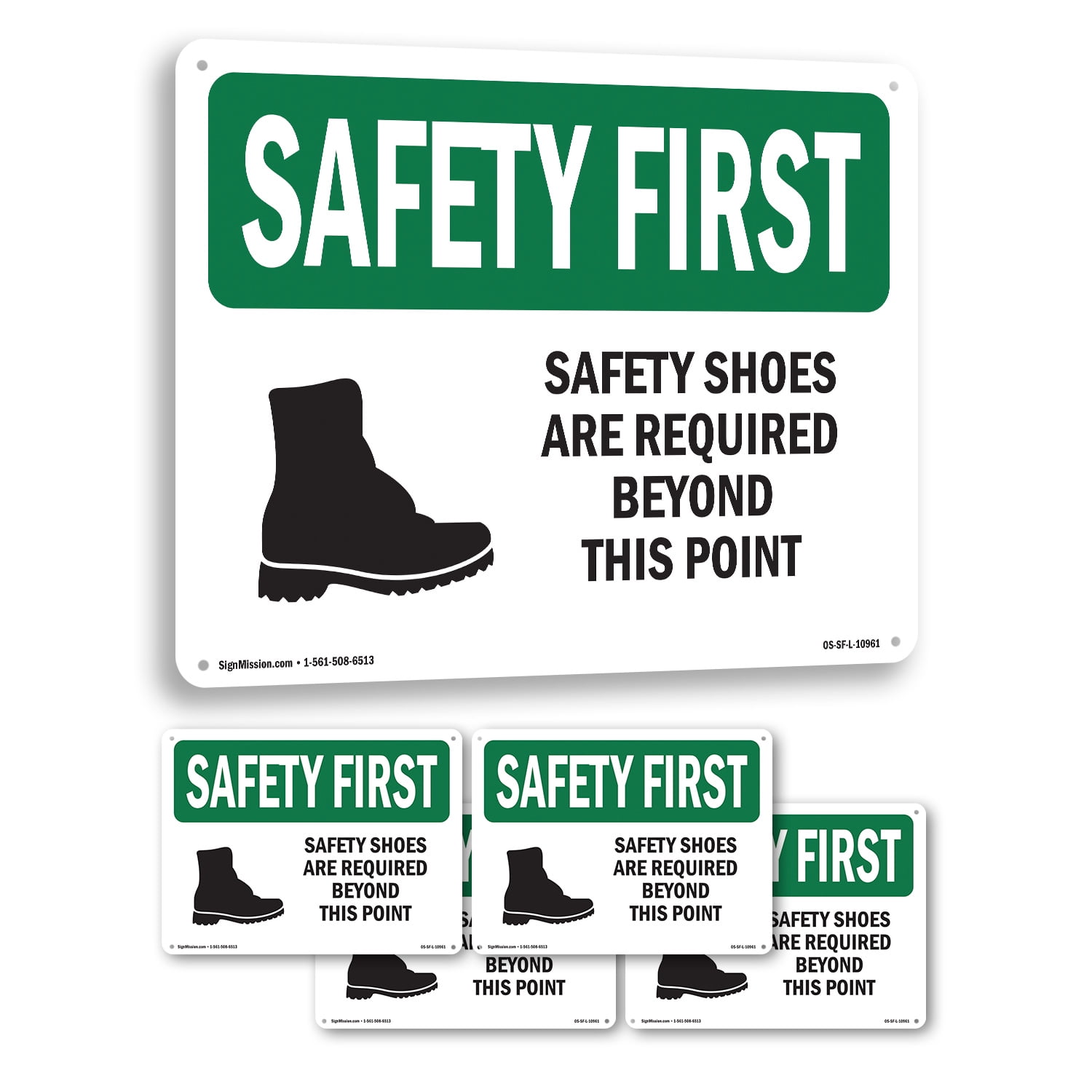 Safety Shoes Are Required Beyond With Symbol OSHA SAFETY FIRST Rigid ...