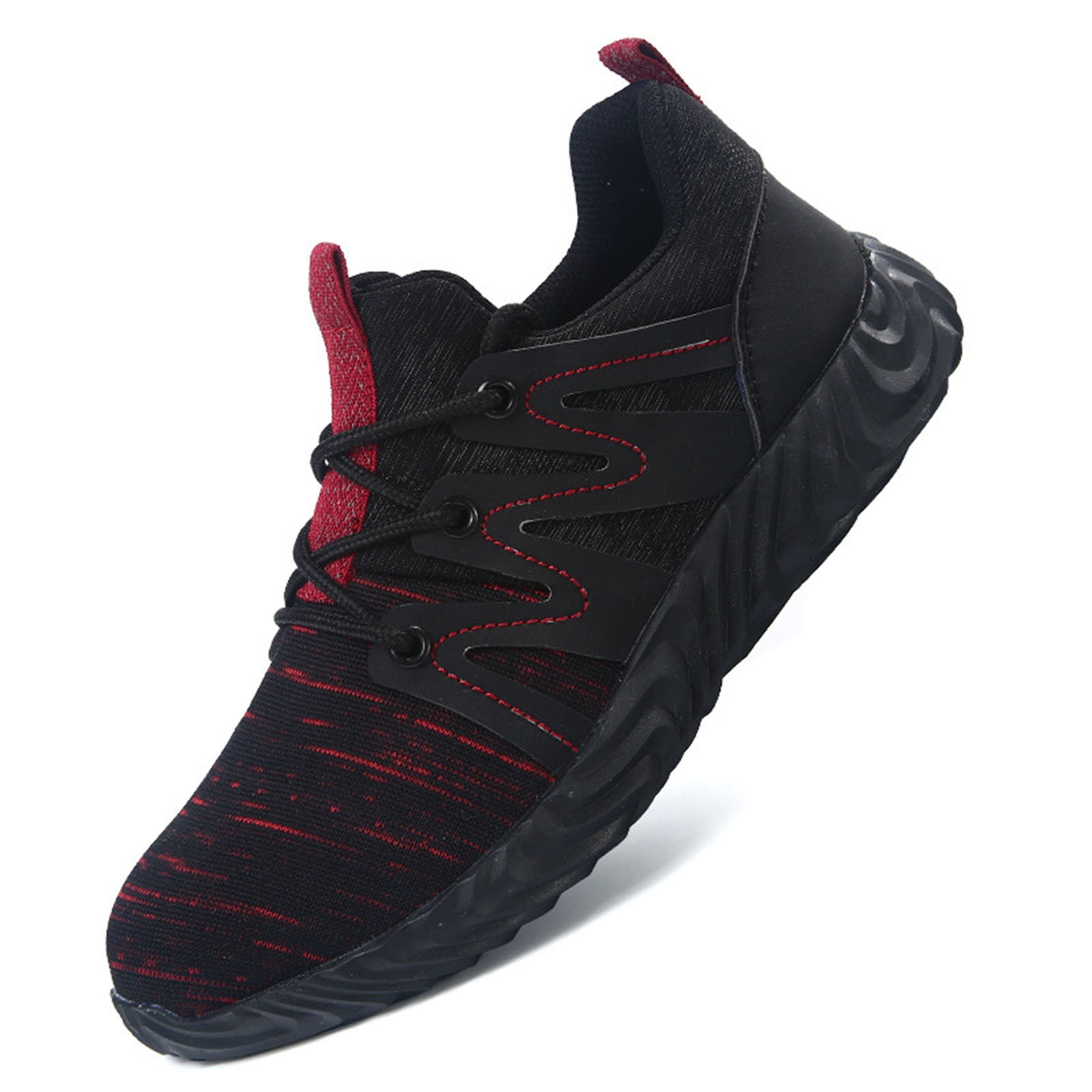 Safety Shoes Men'S Reflective Stripes At Night, Lightweight Steel Toe ...