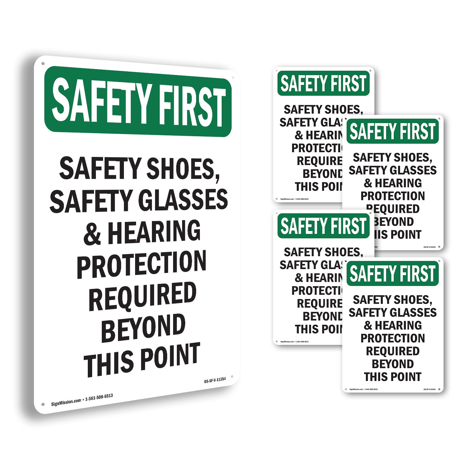 Safety Shoes Safety Glasses & OSHA SAFETY FIRST Aluminum Sign 24 Inch x ...