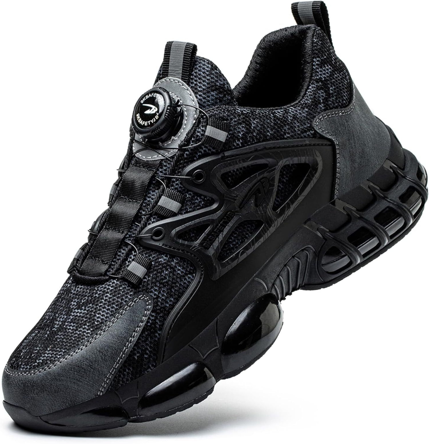 Safety Shoes Steel Toe Cap Shoes for Men Women Rotating Automatic ...