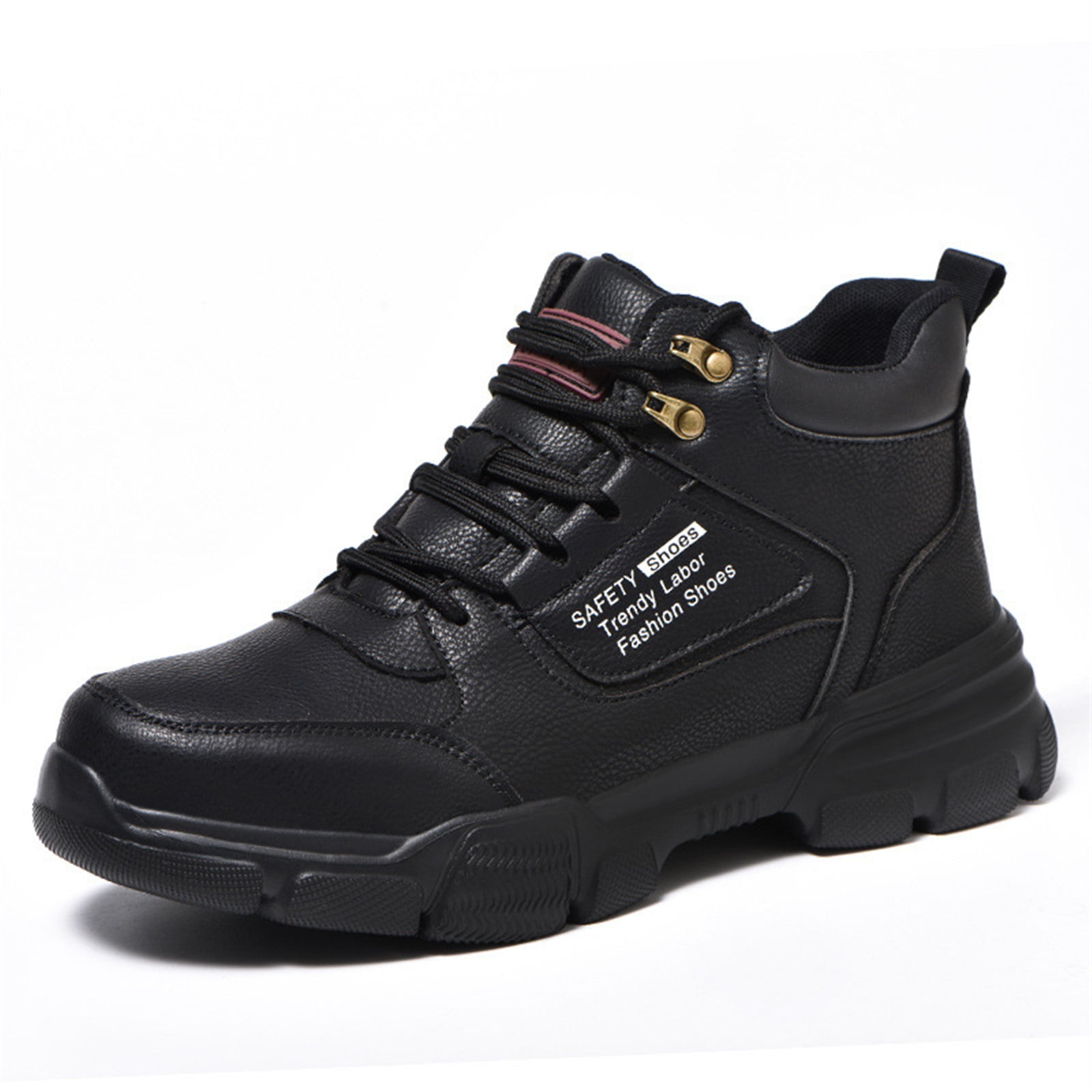 Safety Shoes for men Steel Toe Sneakers, Lightweight Leather Slip ...