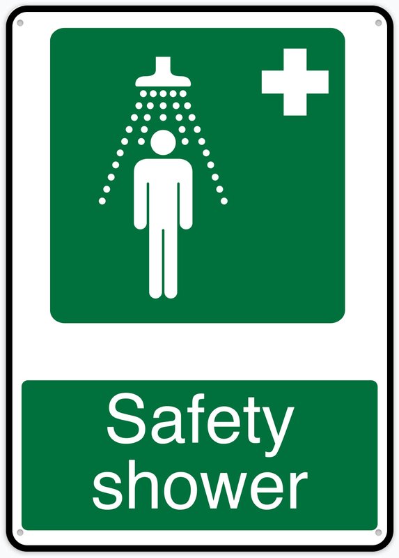 Safety Shower Sign Metal 12"X8" Rust Free Aluminum,Indoor & Outdoor Use ...