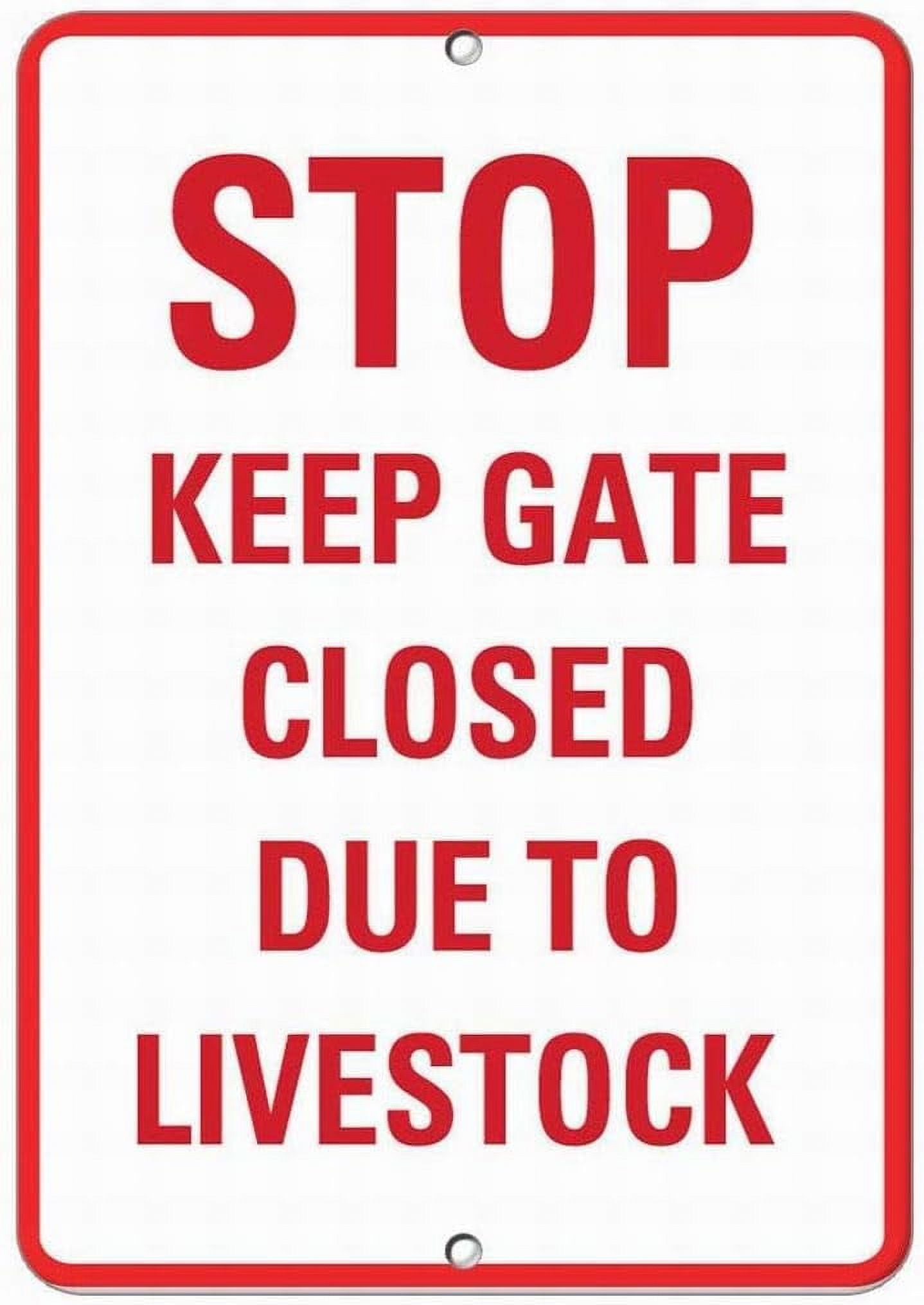 Safety Sign 8x12 Danger Sign (2 Pieces) Stop Keep Gate Closed Due to ...