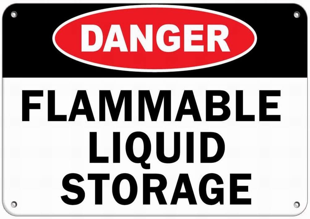 Safety Sign 8x12 Danger Sign Danger Flammable Liquid Storage Hazard ...