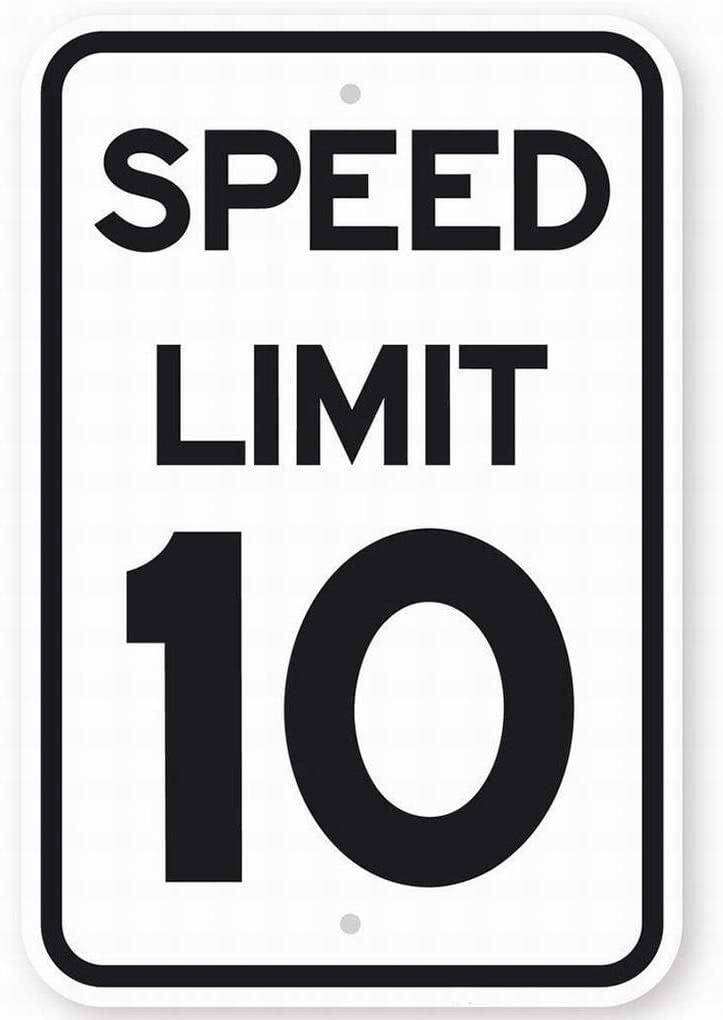 Safety Sign 8x12 Danger Sign Speed Limit 10 Mph Sign Wall Art Warning ...