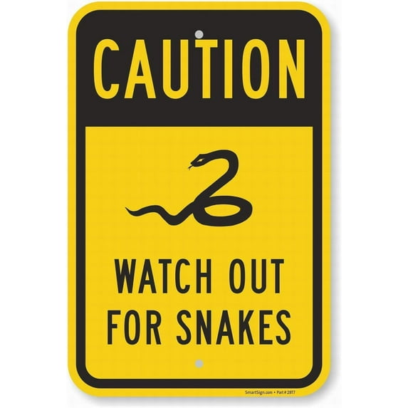 Safety Sign 8x12 Danger Sign Watch Out for Snakes Wall Art Warning ...