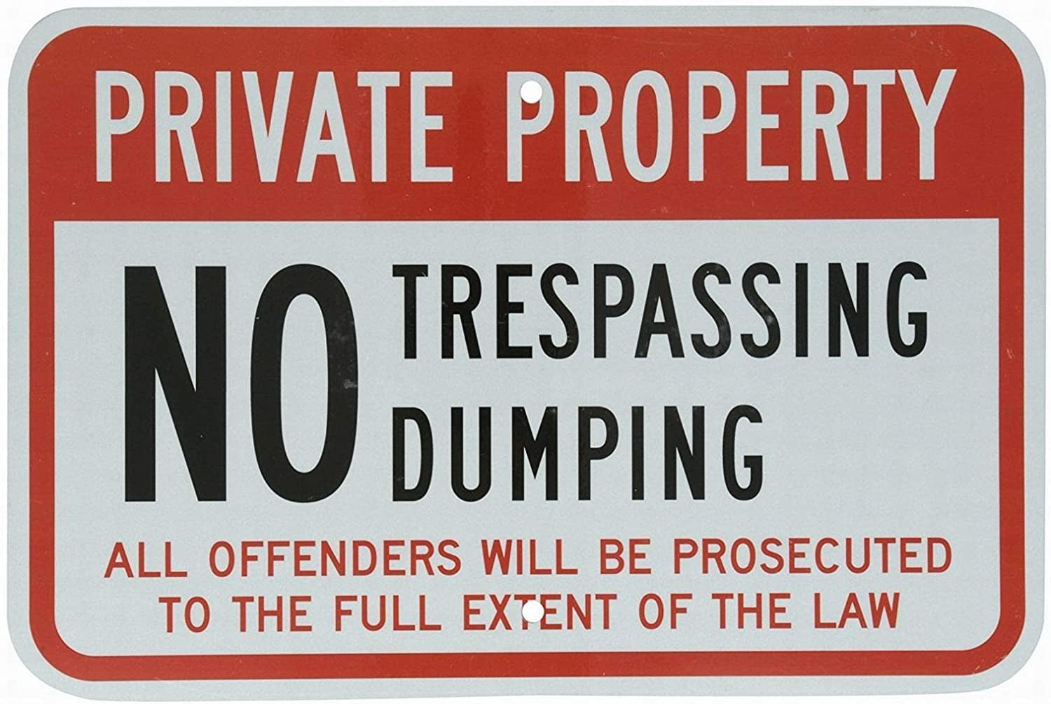 Safety Sign 8x12 Private Property No Trespassing No Dumping Wall Art ...