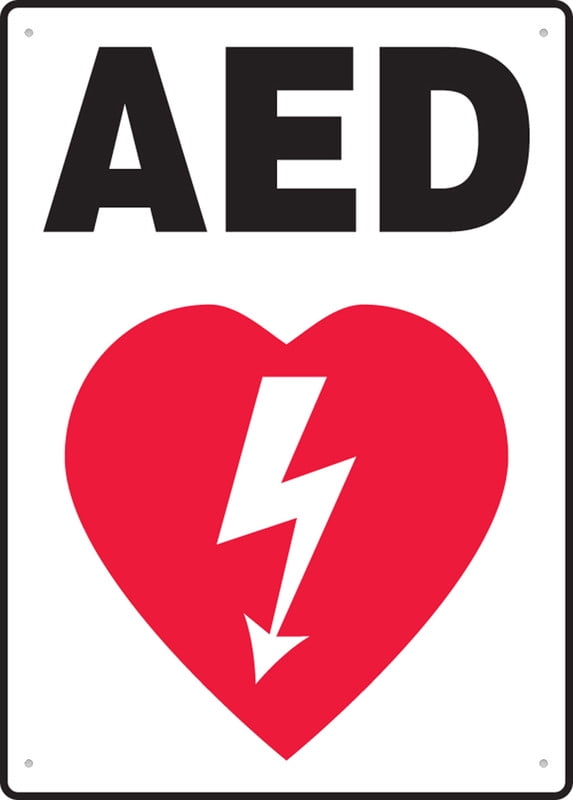 Safety Sign Aed Graphic Outdoor, Uv Printed Rust Free Aluminum 12 X 8 ...