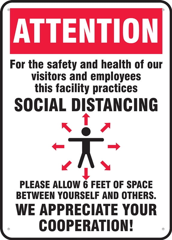 Safety Sign Attention For The Safety And Health Of Our Visitors And ...